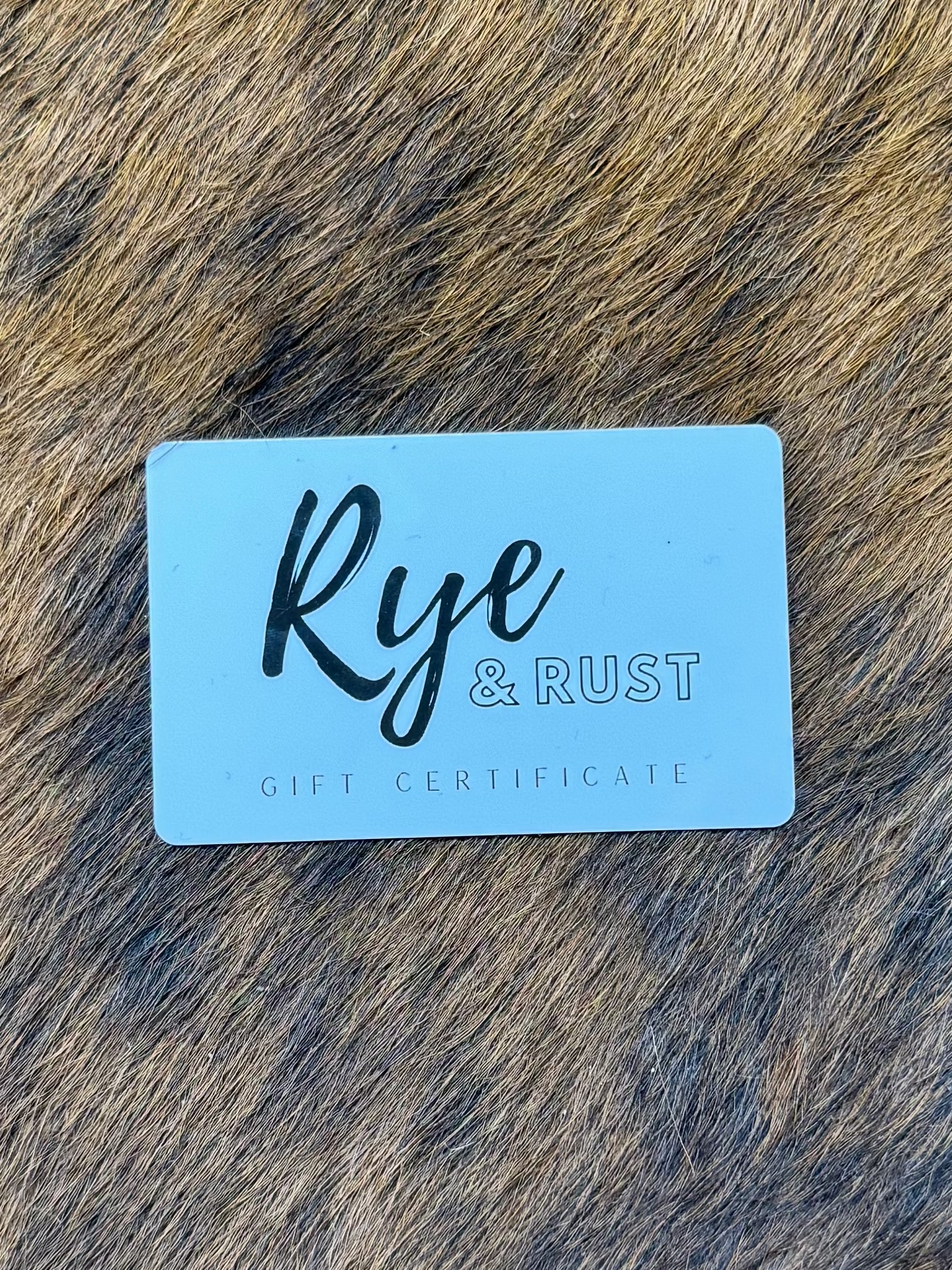 R&R Gift Card – Rye & Rust